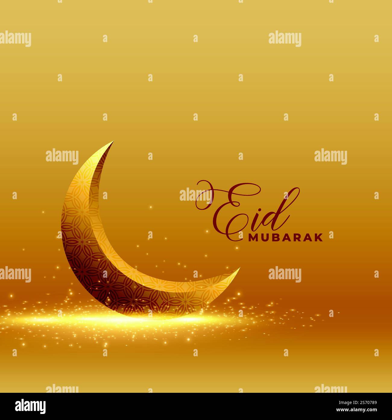Golden shiny moon eid Stock Vector Images - Alamy