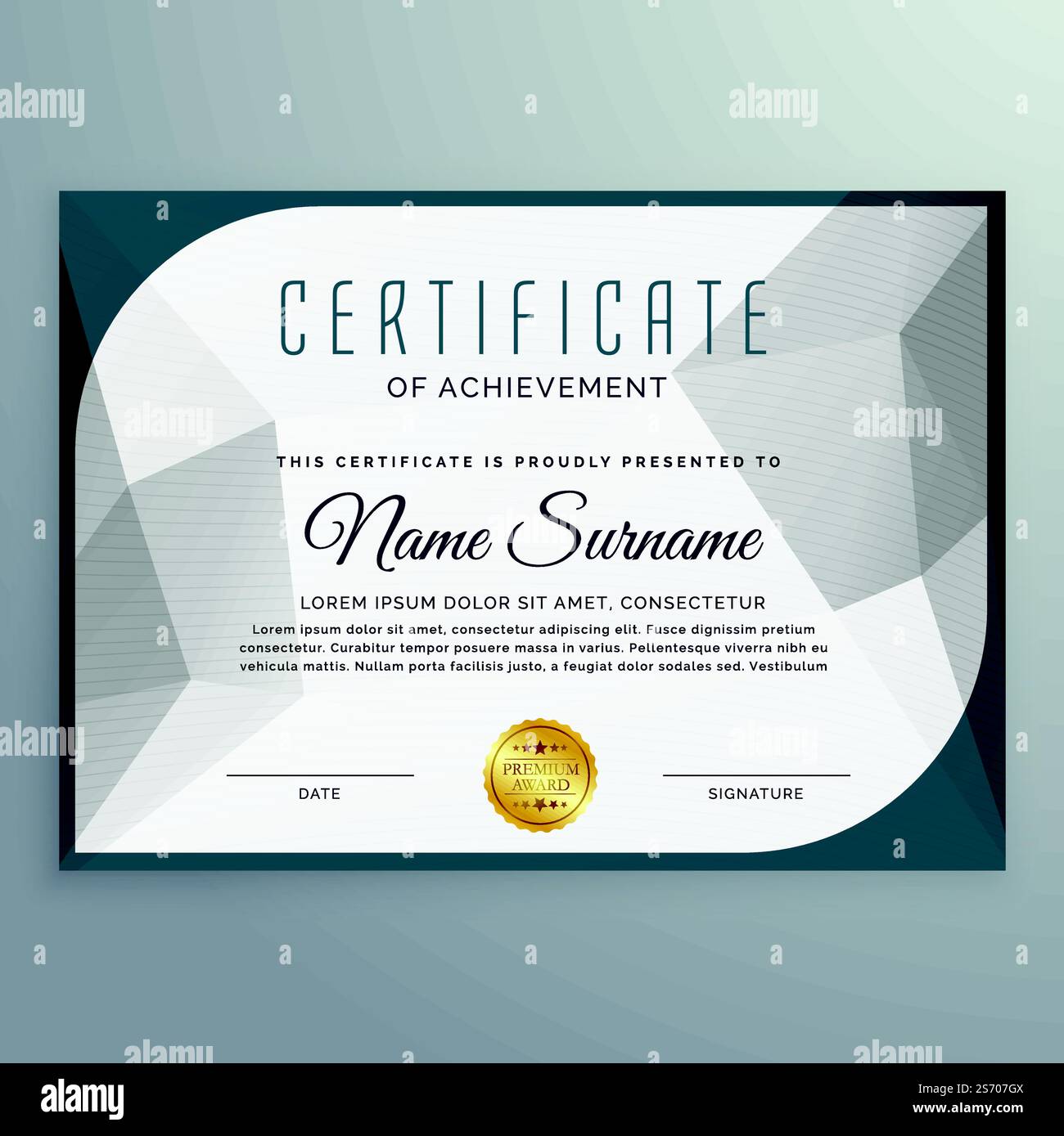 creative simple certificate design template with abstract shape Stock Vector Image & Art - Alamy