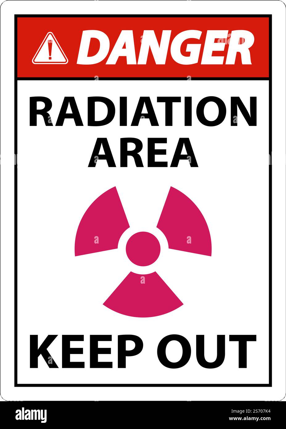 Danger Radiation Area Keep Out Sign On White Background Stock Vector ...