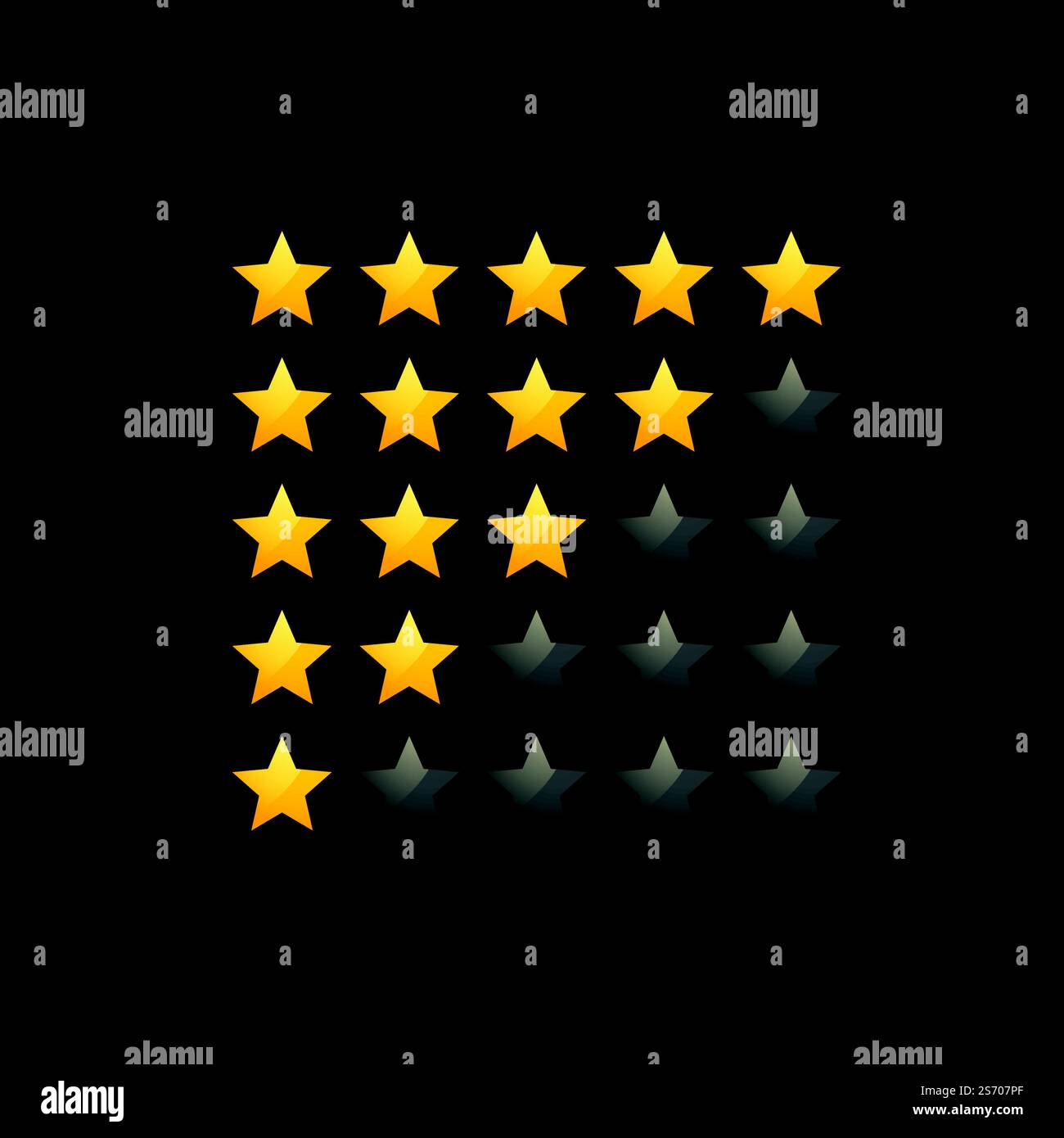 star ranking rating symbols in dark theme Stock Vector Image & Art - Alamy