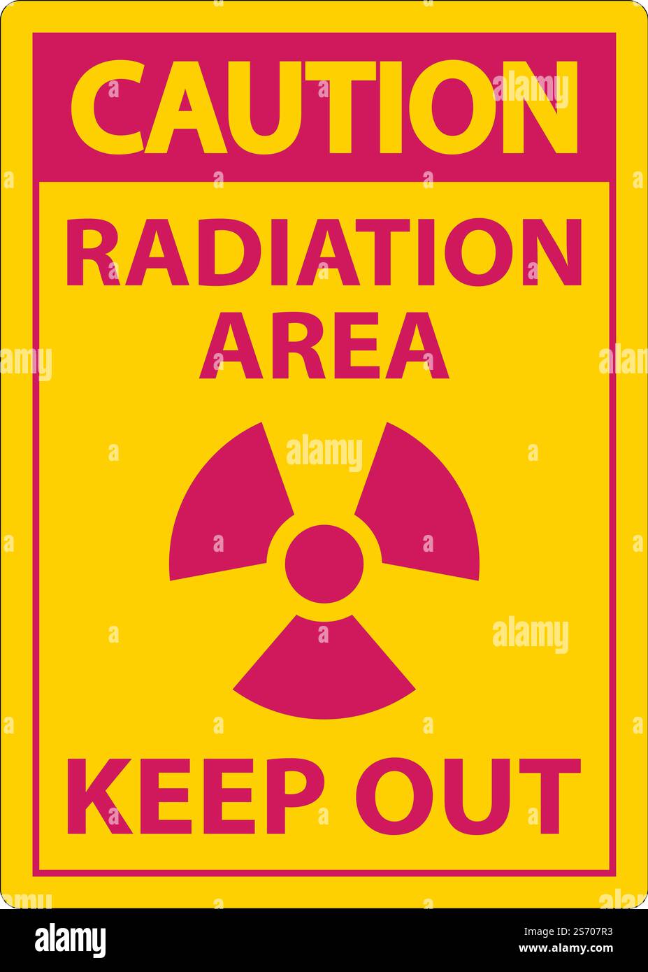 Caution Radiation Area Keep Out Sign On White Background Stock Vector ...