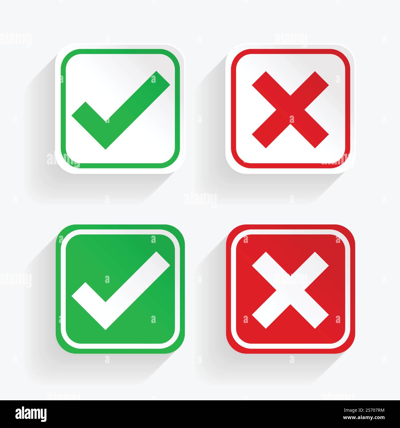 buttern style check mark and cross symbols Stock Vector Image & Art - Alamy