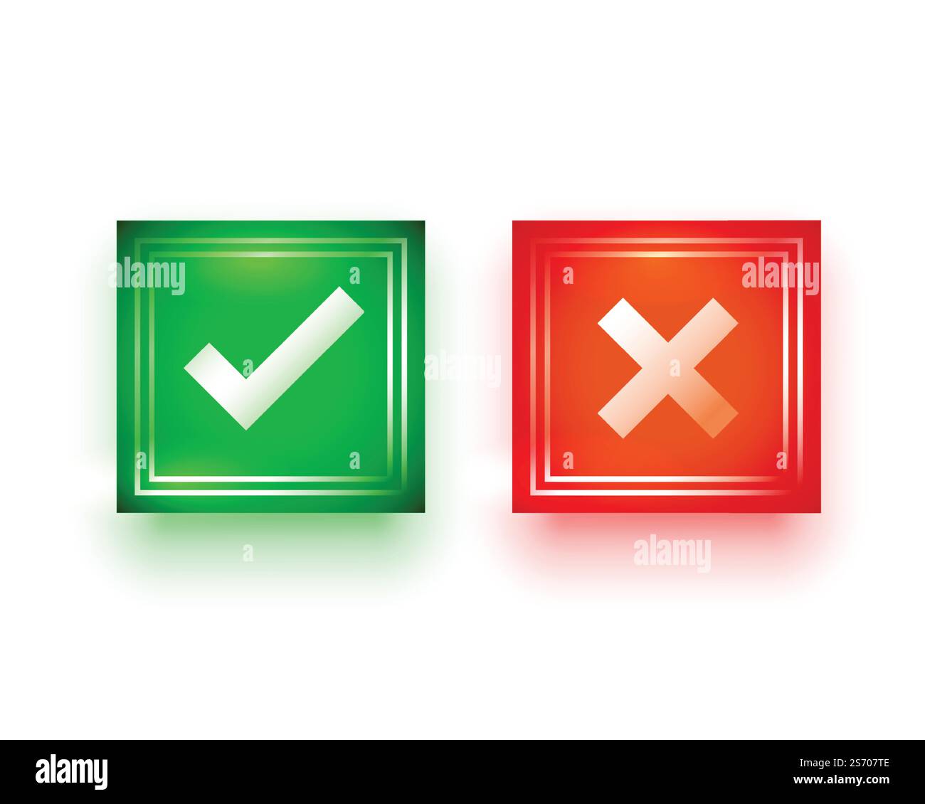 shiny check mark and cross symbols design Stock Vector Image & Art - Alamy