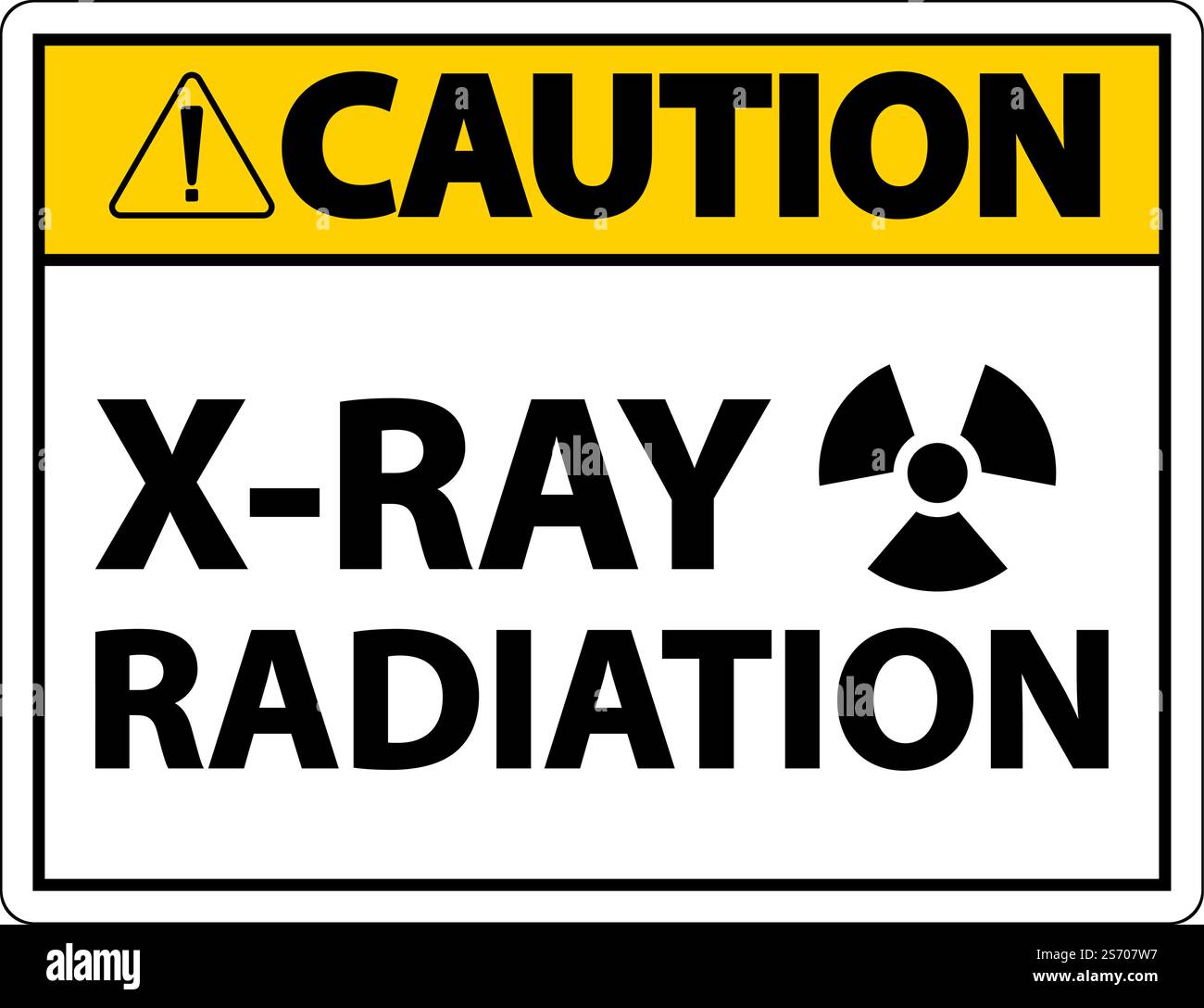 Caution X-Ray Radiation Sign On White Background Stock Vector Image ...