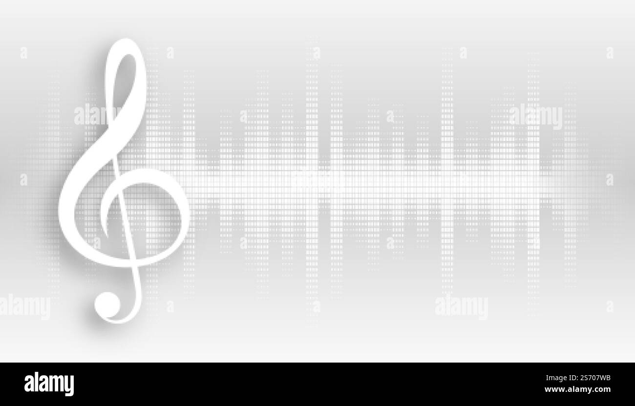 white musical background with sound note and equalizer Stock Vector ...