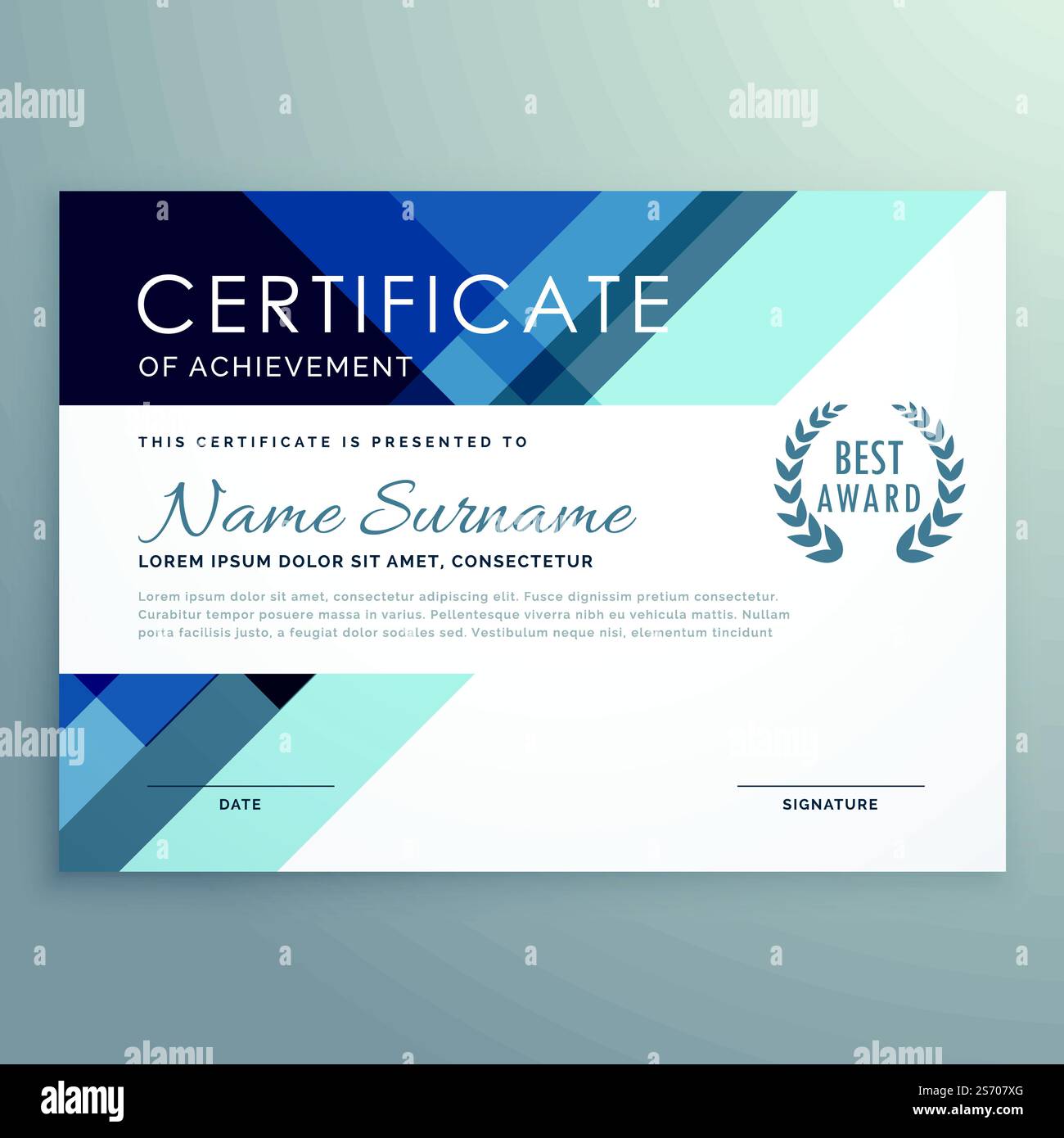blue certificate design in professional style Stock Vector Image & Art ...
