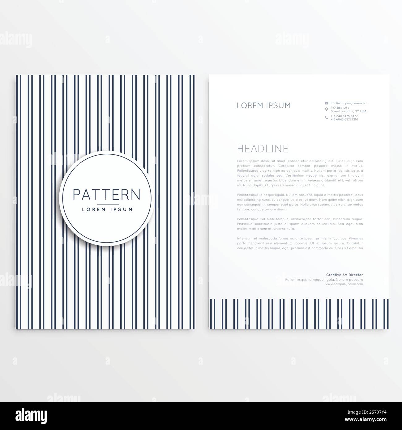 letterhead template with verticle lines pattern Stock Vector Image ...