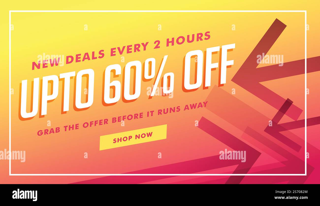 deals and discount banner and voucher design with arrow style Stock ...