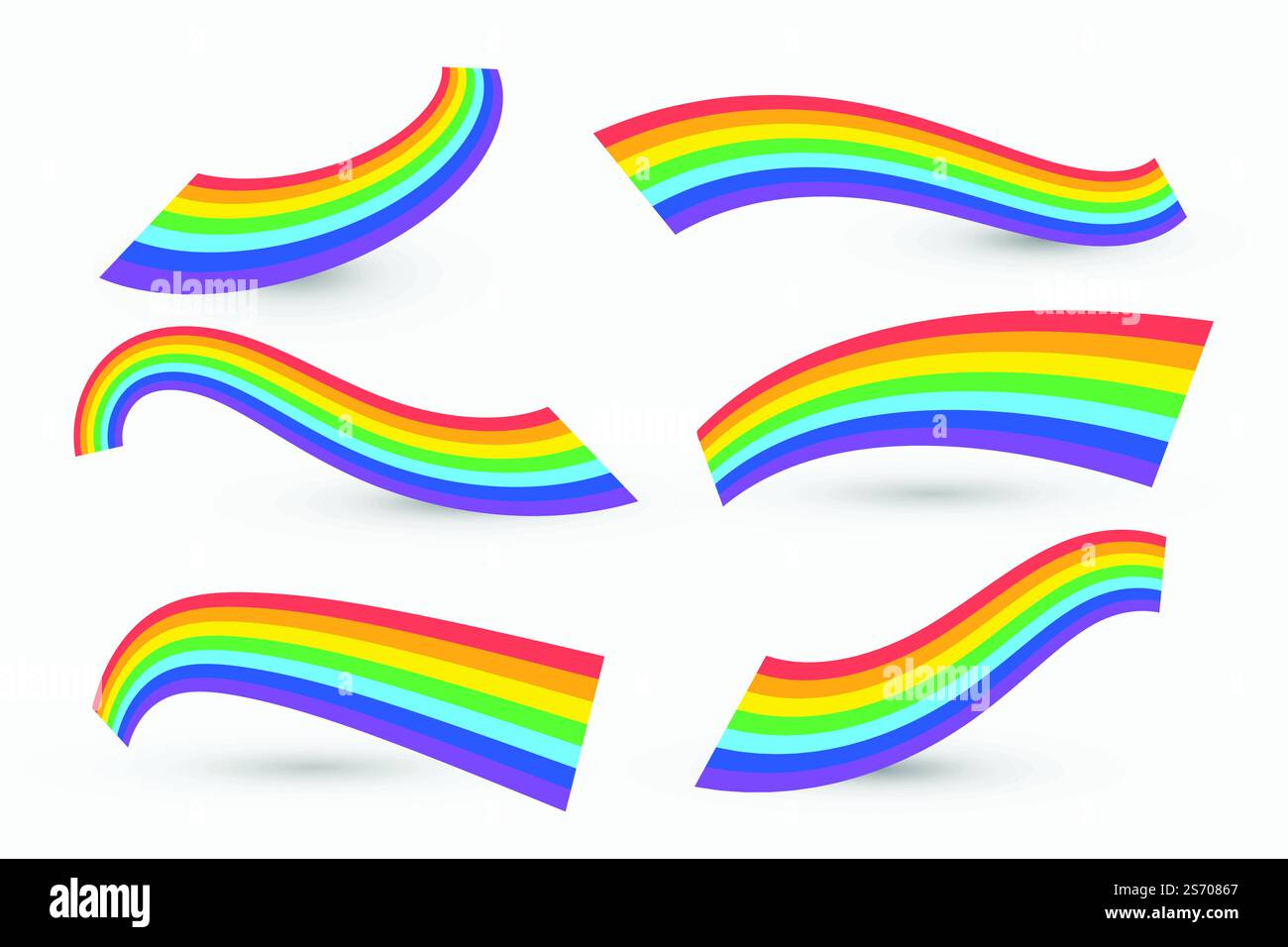 set of wavy rainbow design Stock Vector Image & Art - Alamy