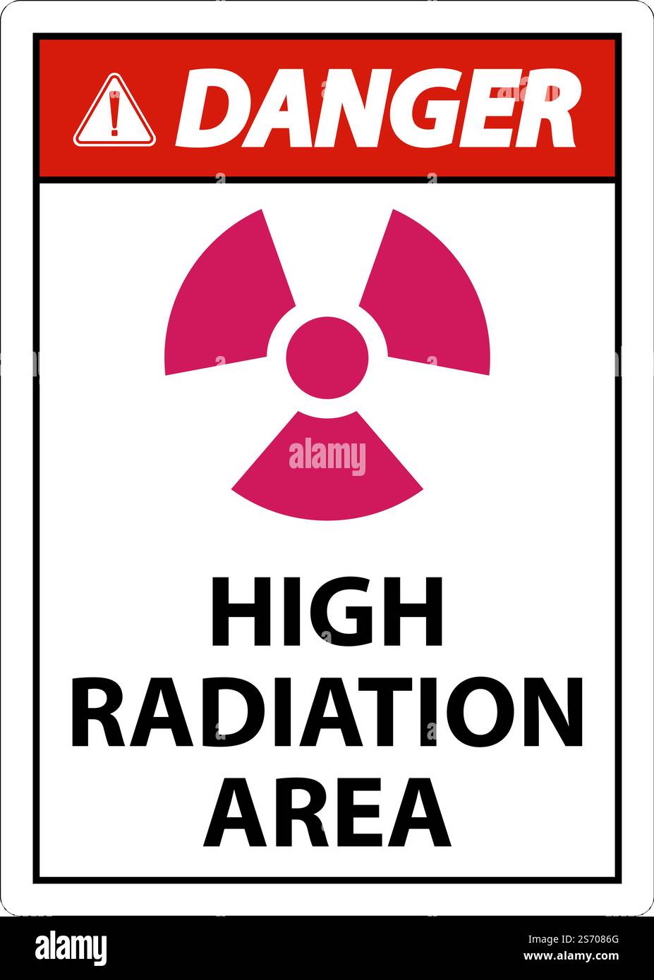 Danger High Radiation Area Sign on white background Stock Vector Image ...