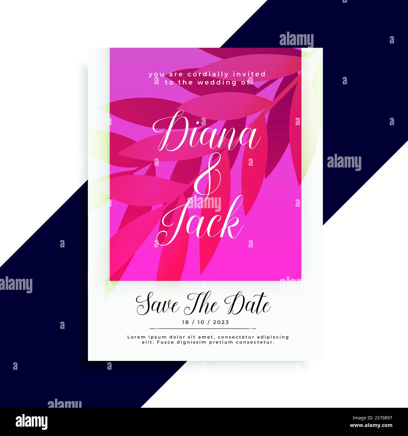 stylish wedding invitation card design Stock Vector Image & Art - Alamy