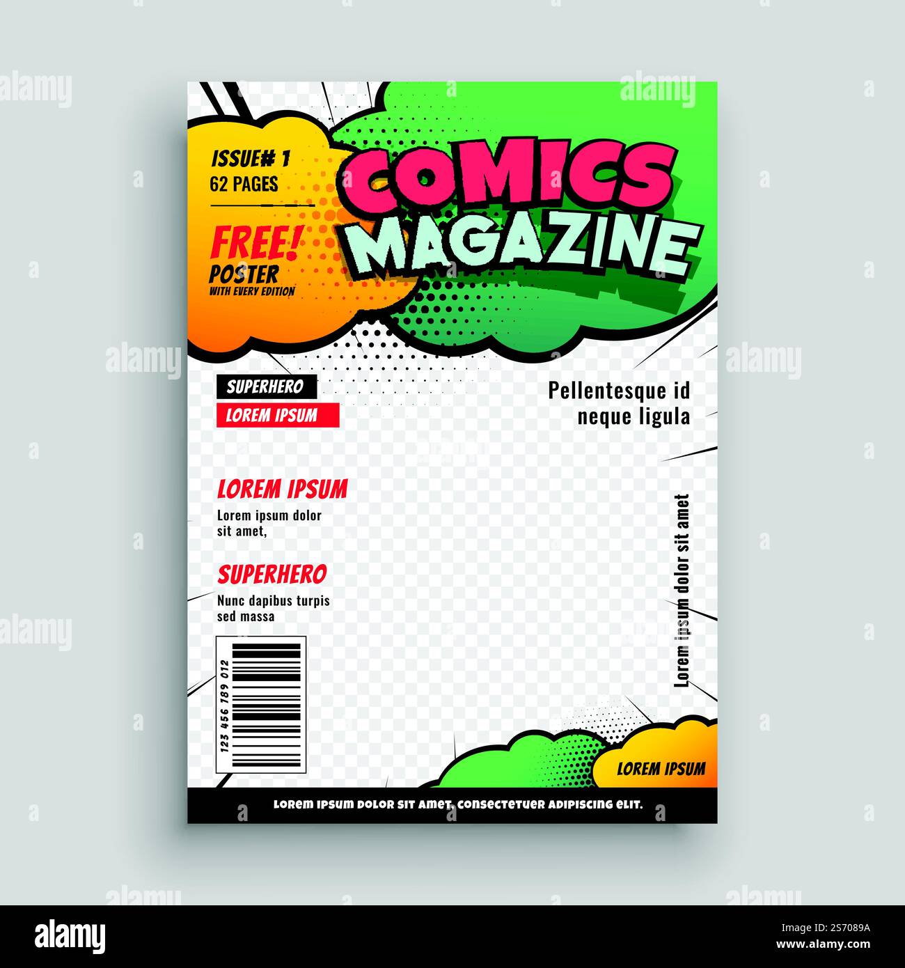 comic book cover page template design Stock Vector Image & Art - Alamy