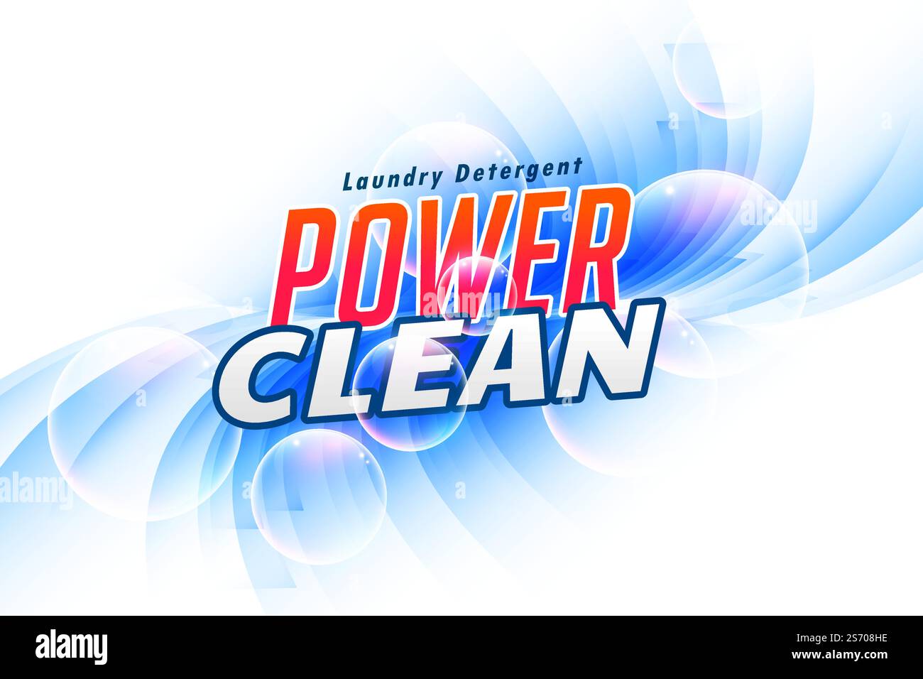 power clean laundry detergent packaging concept banner design Stock ...