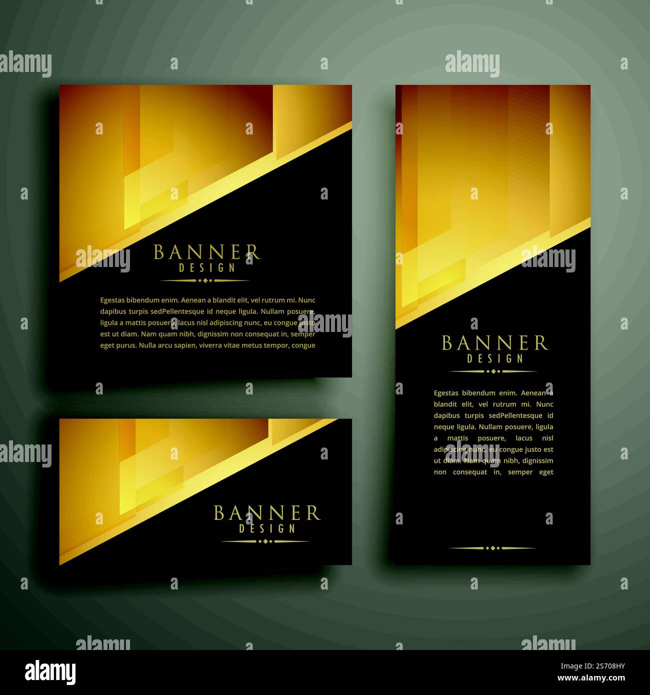 set of three premium golden banner design Stock Vector Image & Art - Alamy