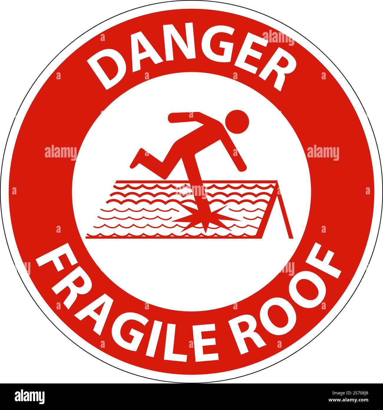 Danger Fragile Roof Sign On White Background Stock Vector Image & Art ...