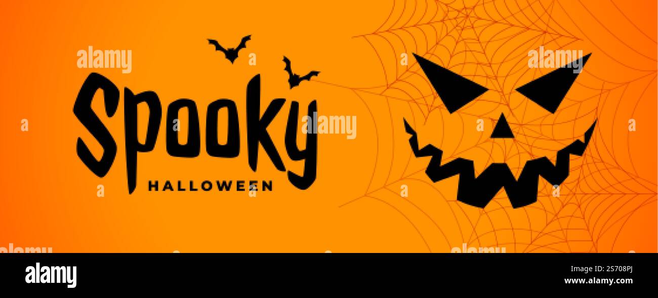 spooky halloween scary banner with ghost face Stock Vector Image & Art ...