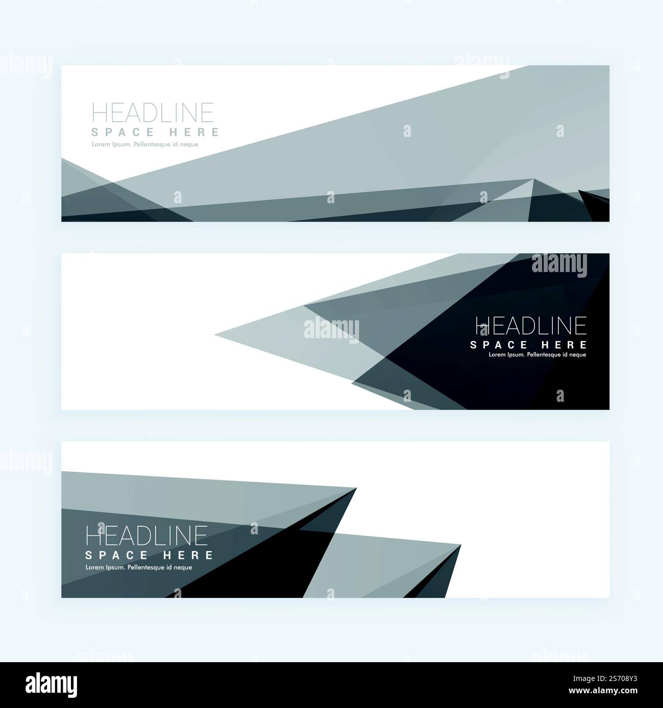 abstract black and white banners Stock Vector Image & Art - Alamy
