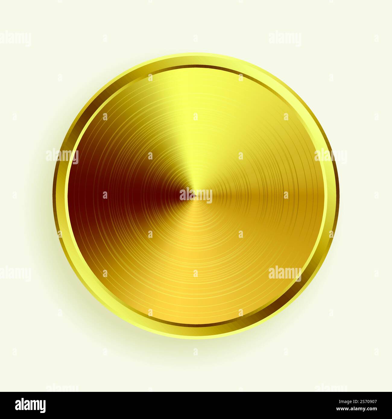 realistic gold metallic button in brushed surface texture Stock Vector ...