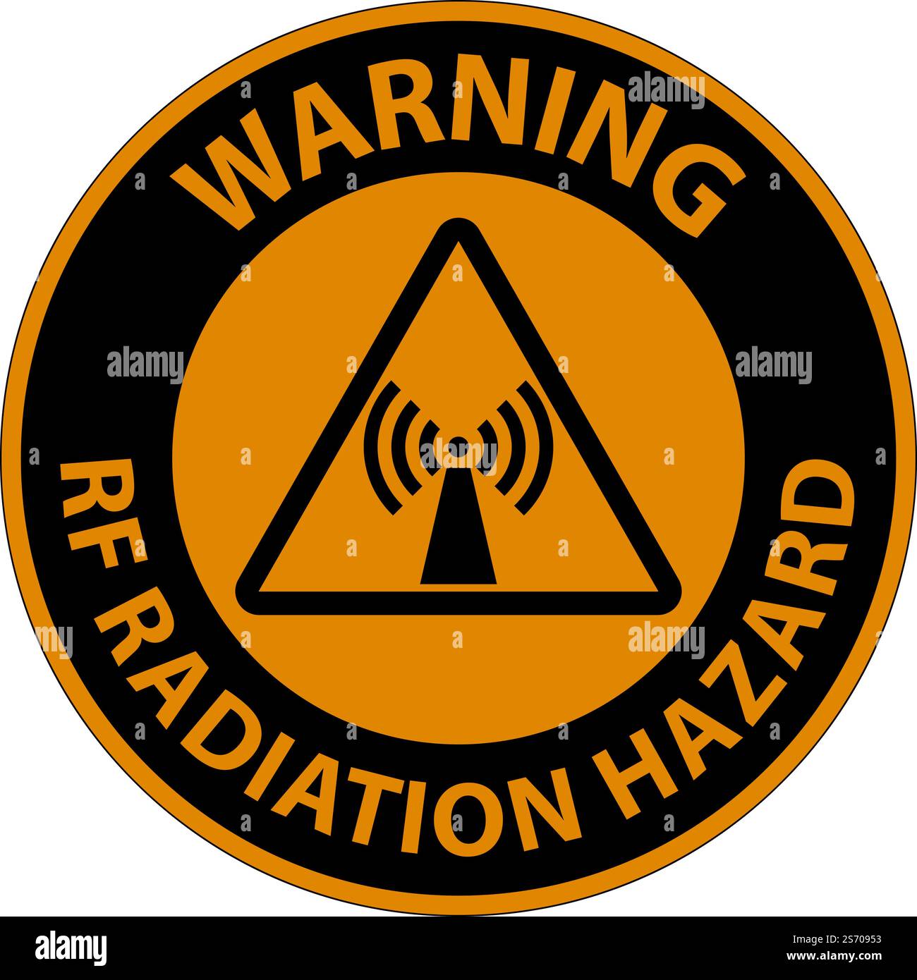 Warning RF Radiation Hazard Authorized Only Sign On White Background ...
