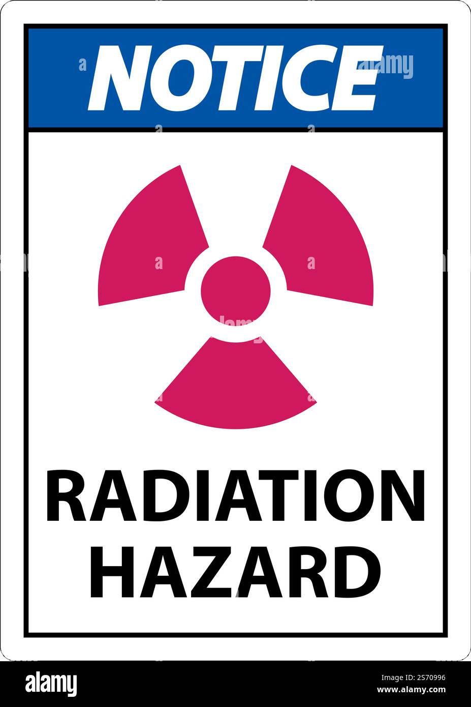 Notice Radiation Hazard Sign On White Background Stock Vector Image ...