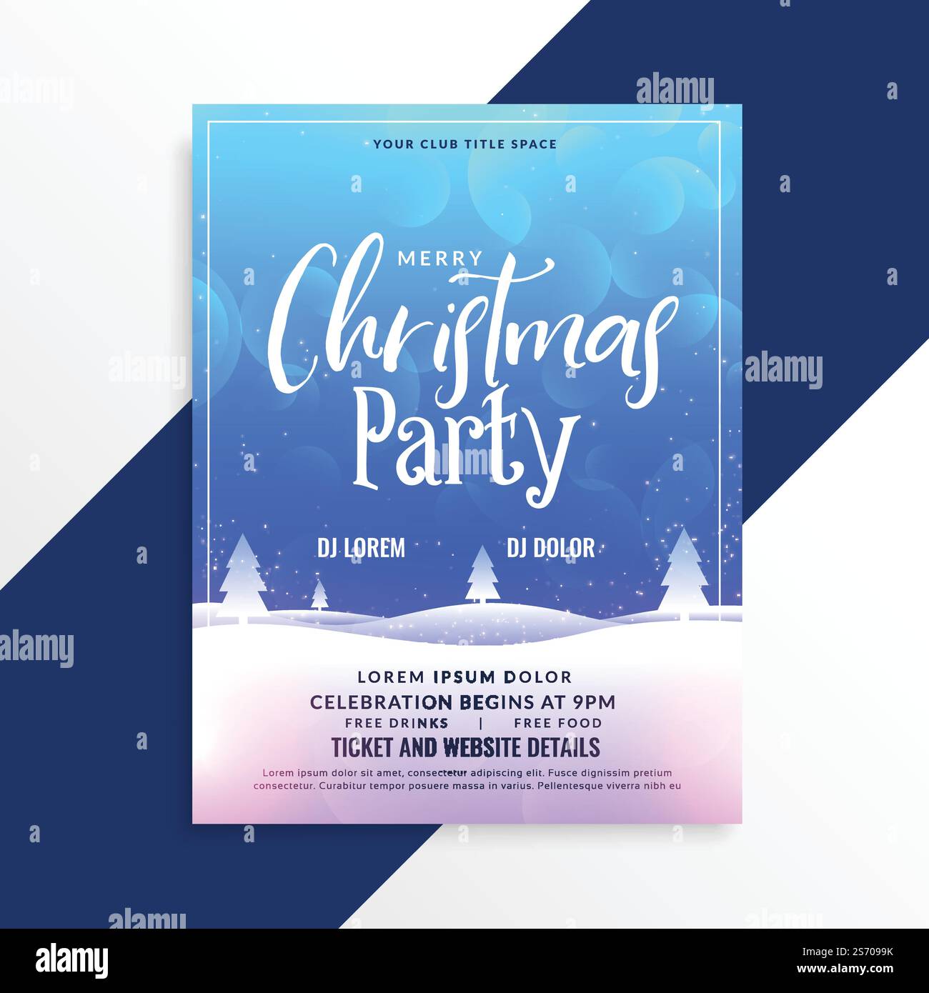 merry christmas winter scene party flyer template Stock Vector Image ...