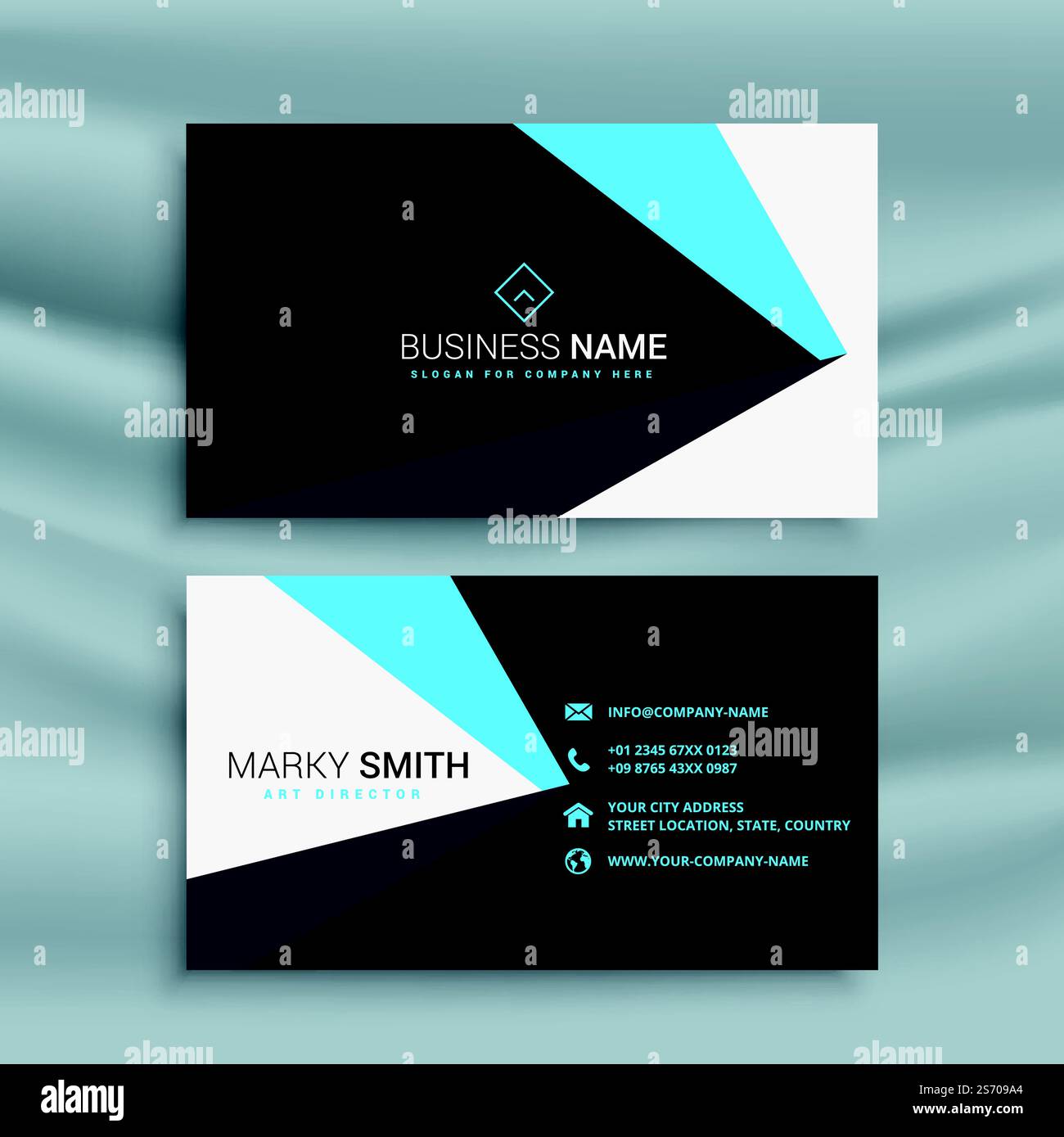 elegant blue business card design Stock Vector Image & Art - Alamy