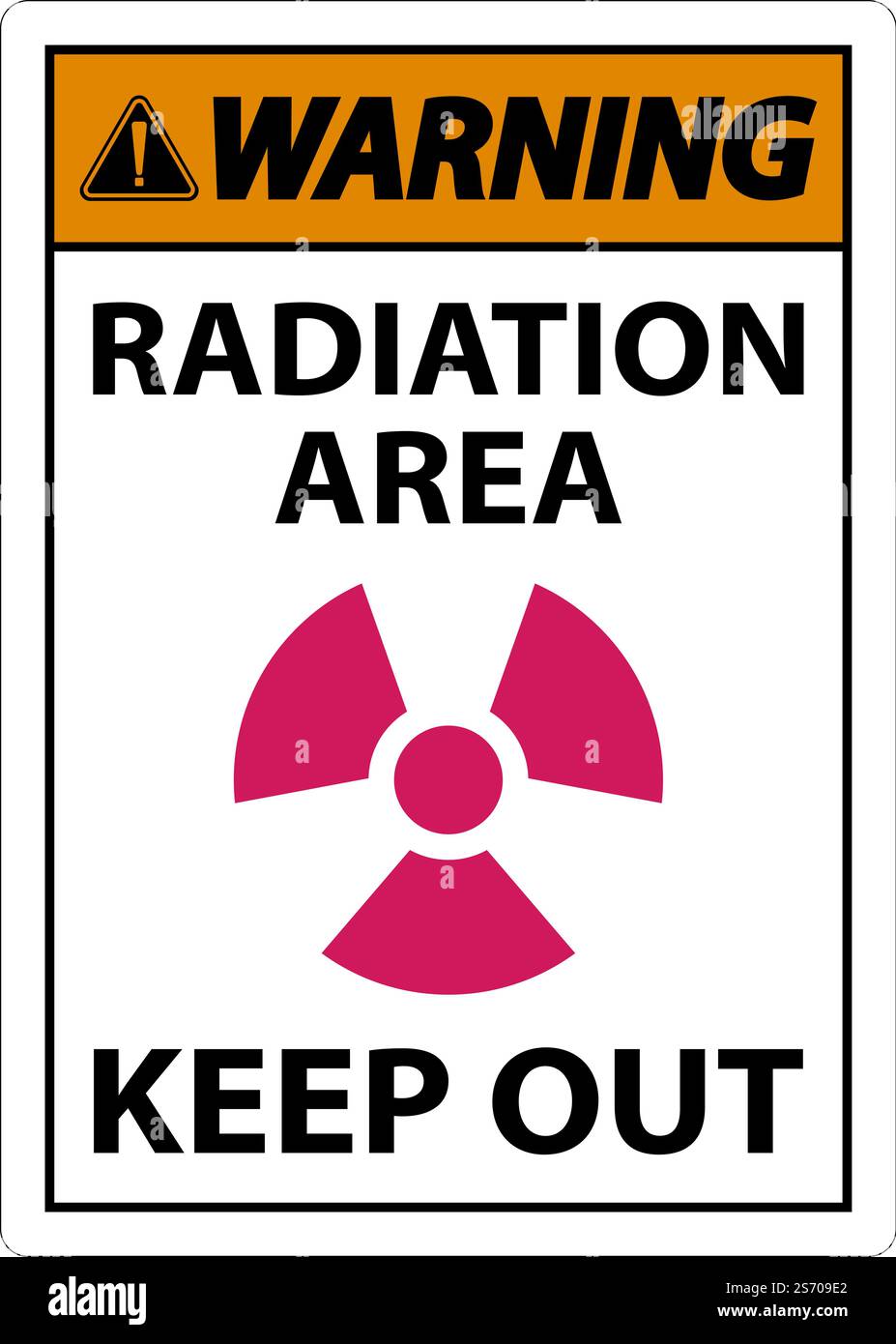Warning Radiation Area Keep Out Sign On White Background Stock Vector ...