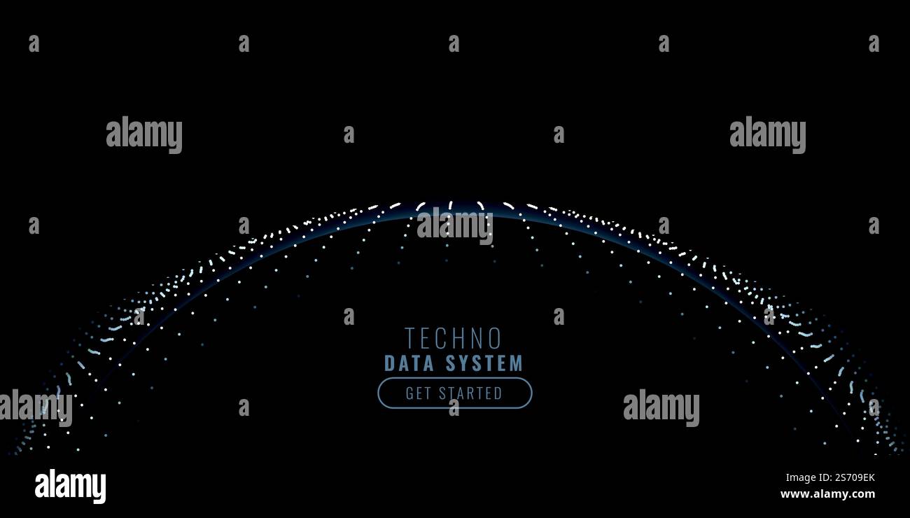 dark technology background with particle sphere design Stock Vector ...