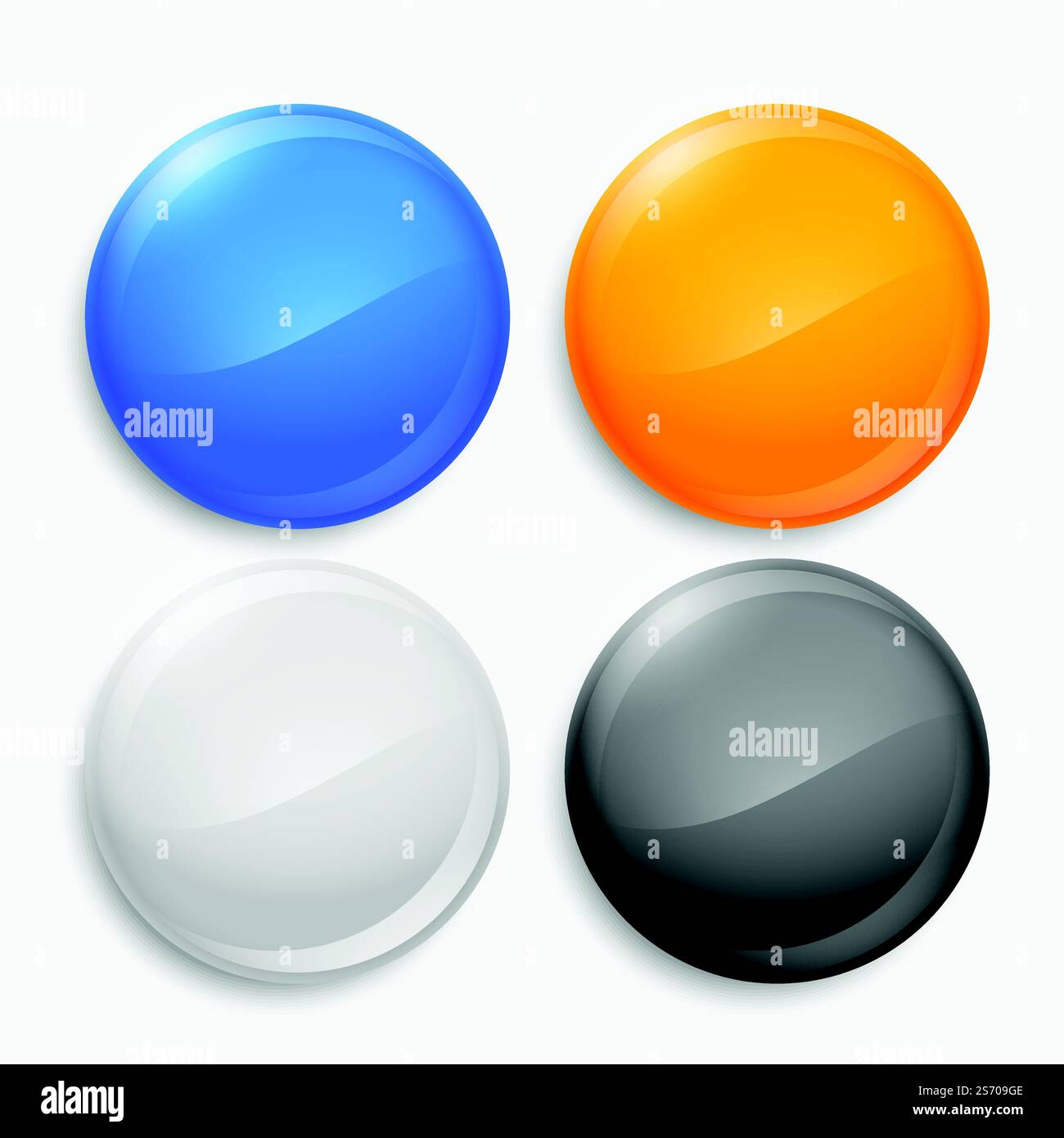 four empty shiny circular buttons set design Stock Vector Image & Art - Alamy