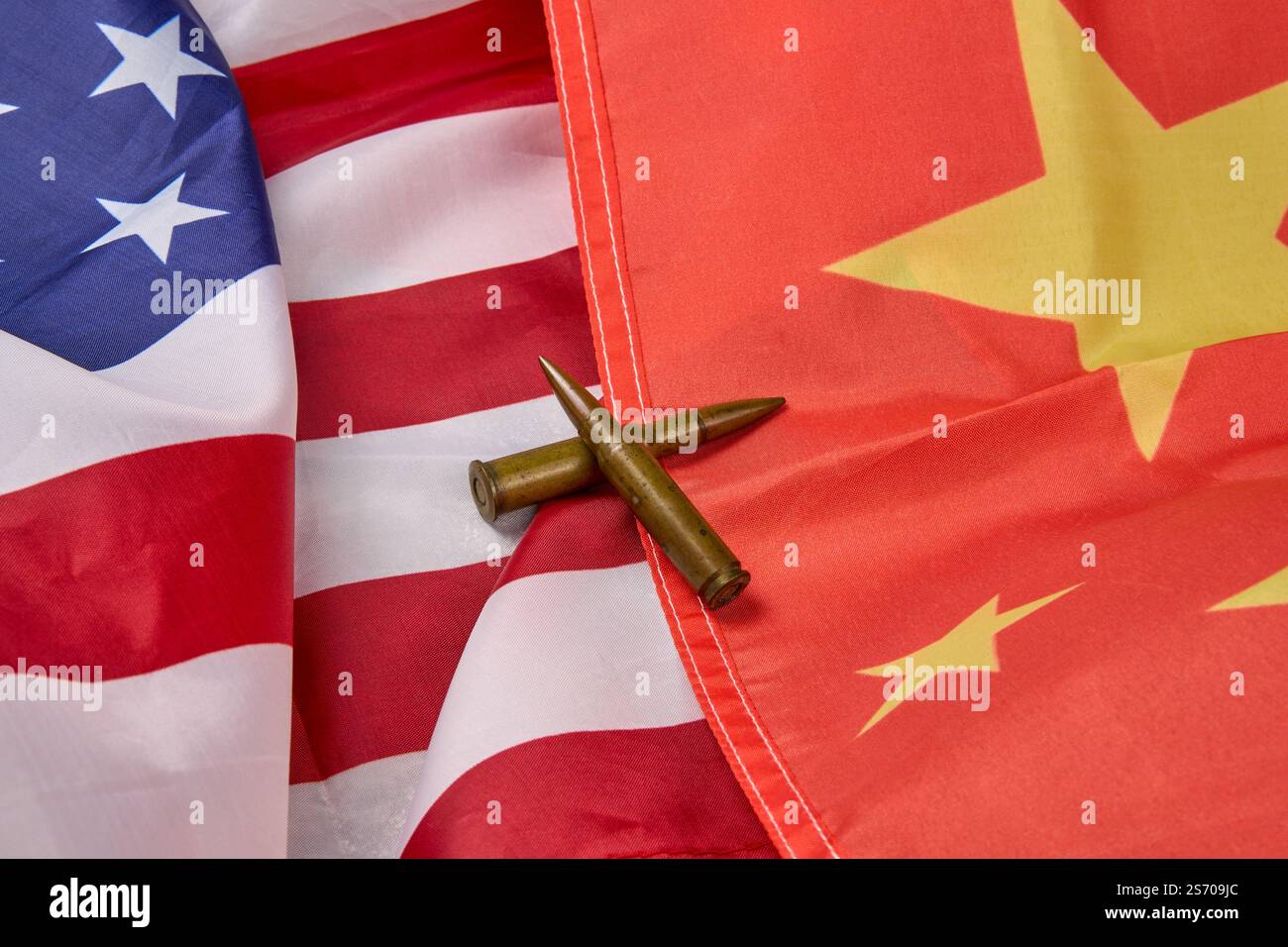 The tension between two superpowers, two rifle bullets Stock Photo - Alamy