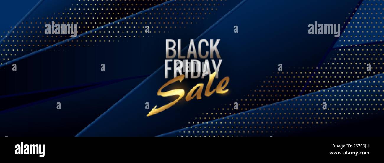abstract blue black friday stylish banner design Stock Vector Image ...