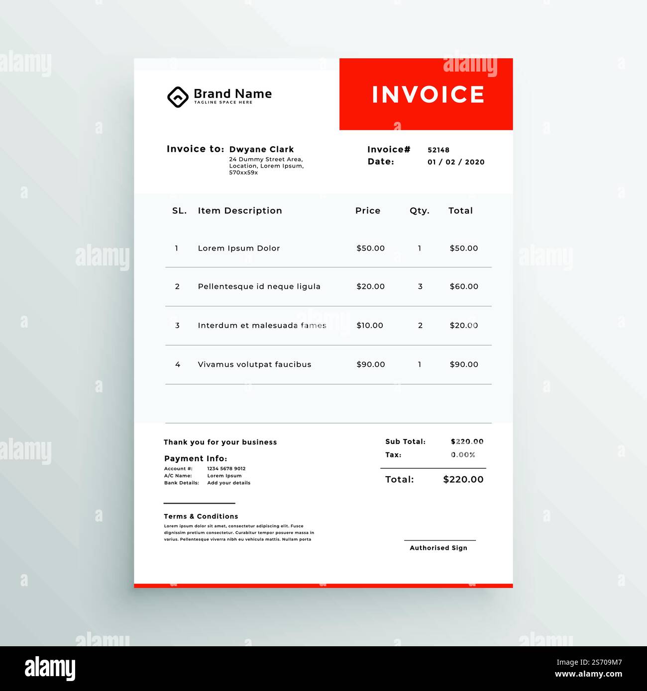 clean simple invoice template design for your business. clean simple ...