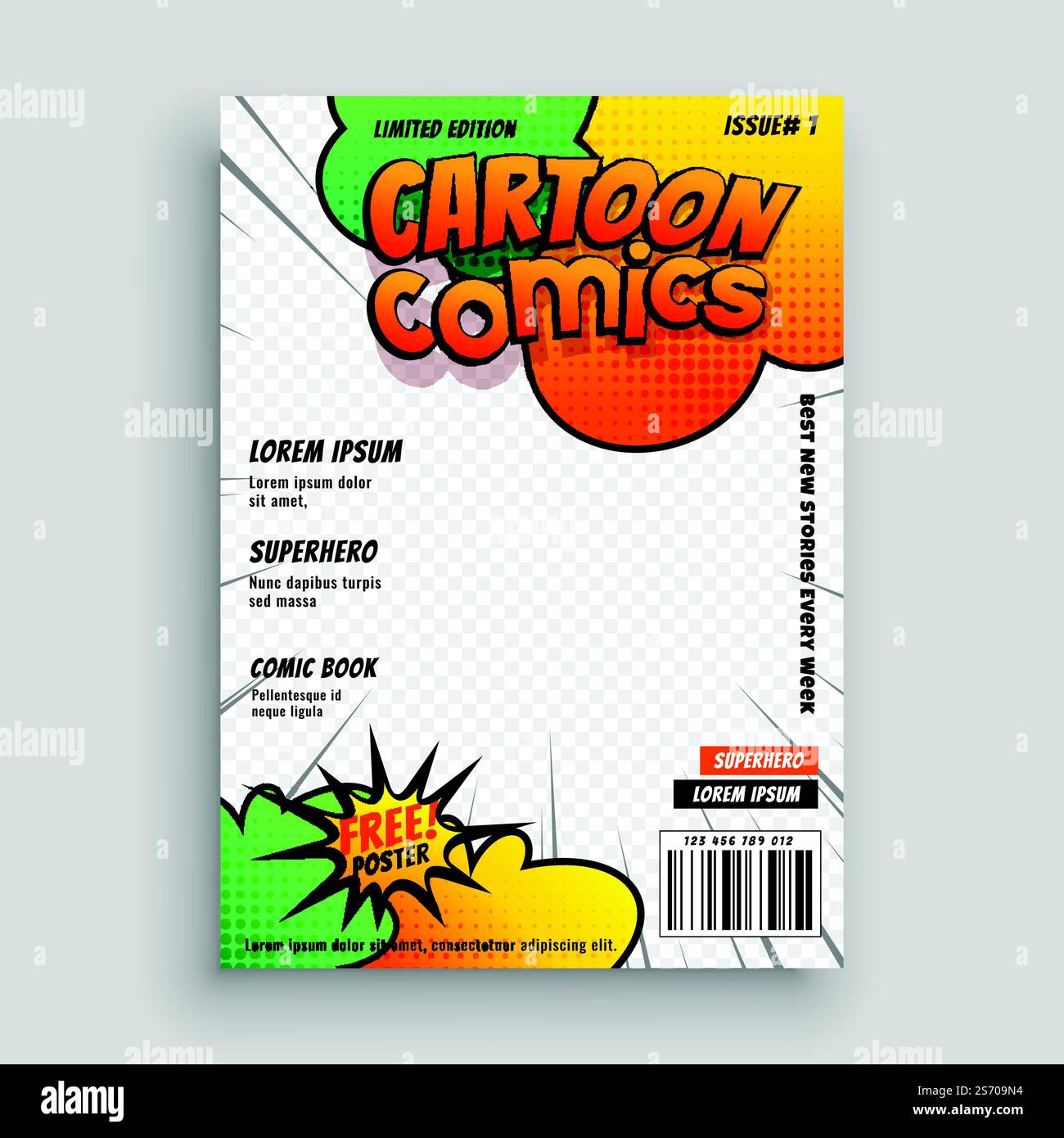 cartton comic magazine cover design template Stock Vector Image & Art ...