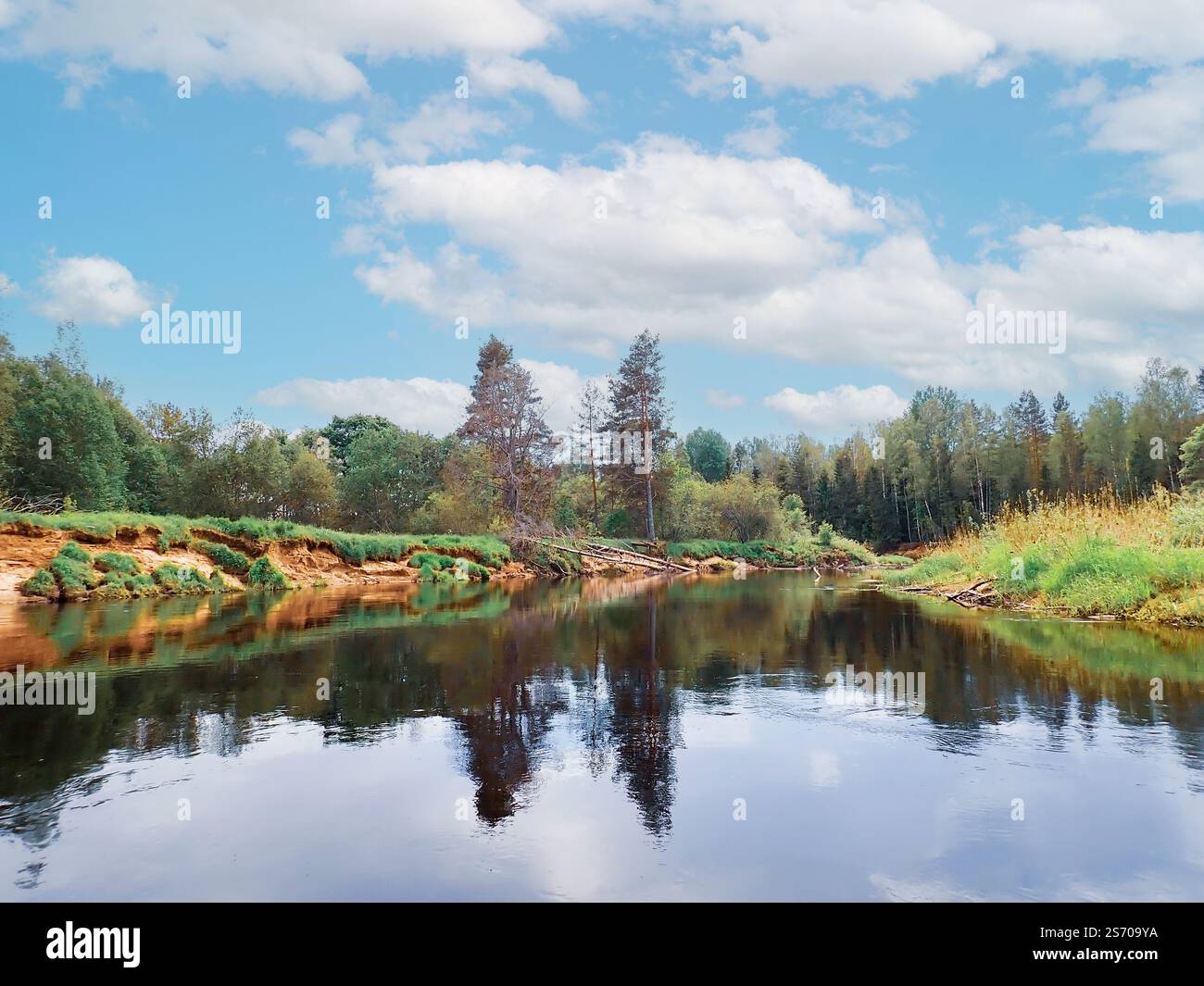 Exploring the Remote Beauty of the Upper Volga River in Russia Stock ...