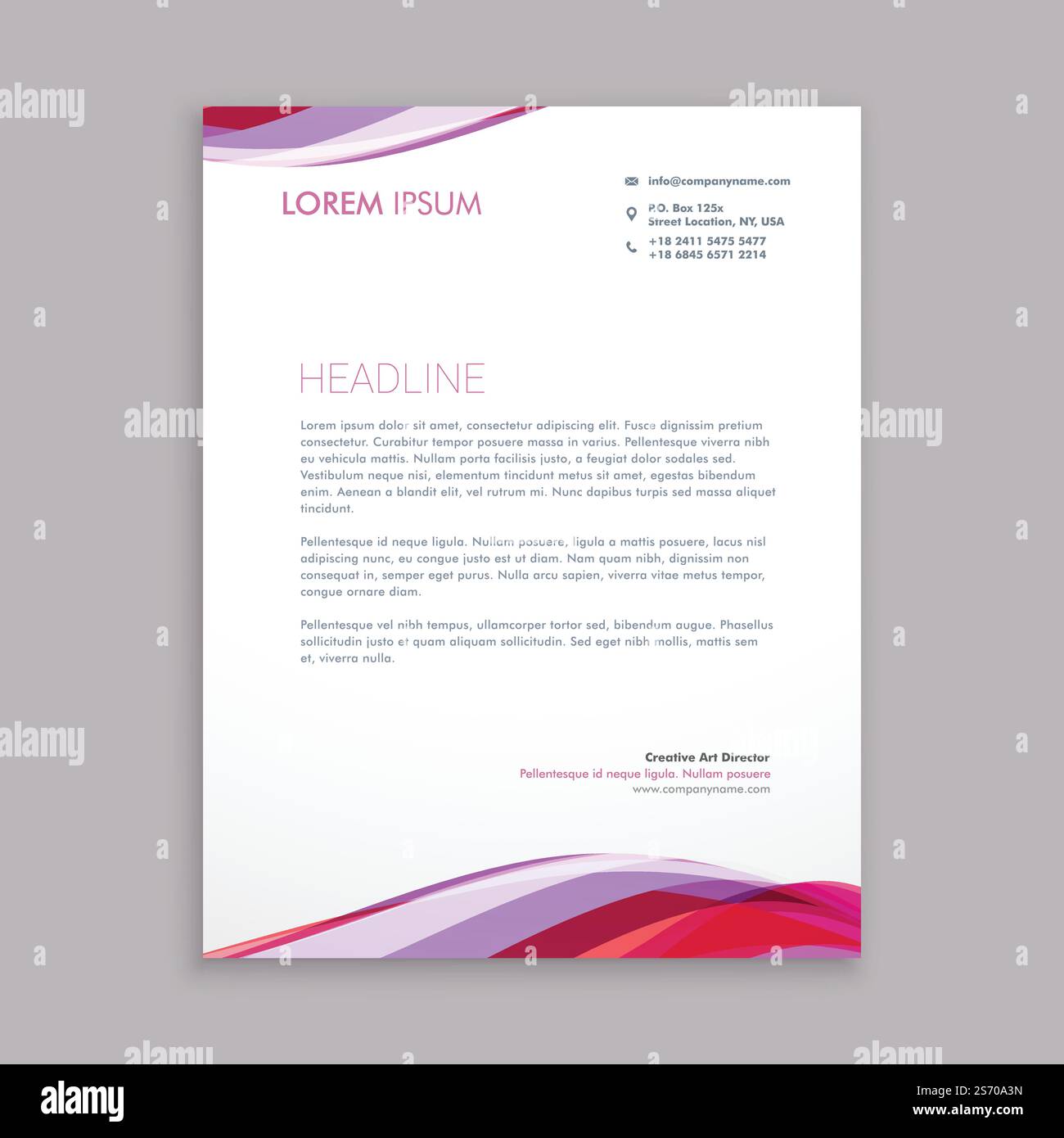 wave letterhead design Stock Vector Image & Art - Alamy