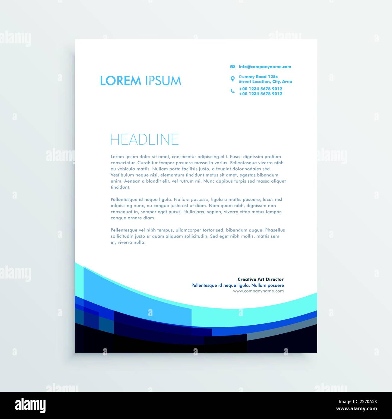 modern creative blue letterhead template vector design. modern creative ...