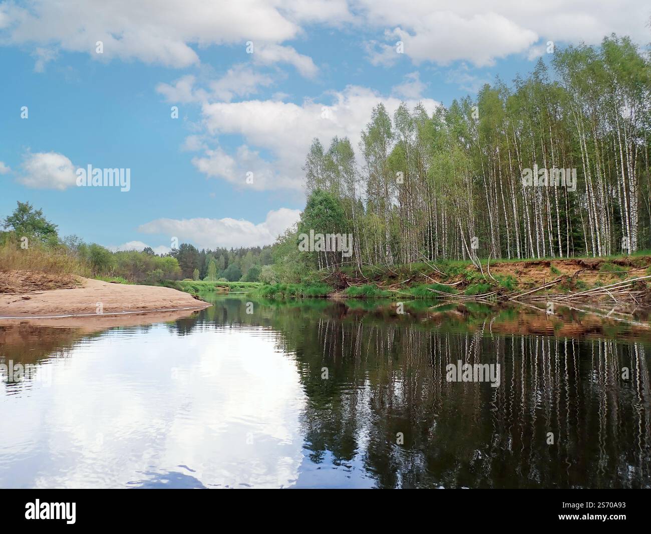Exploring the Remote Beauty of the Upper Volga River in Russia Stock ...