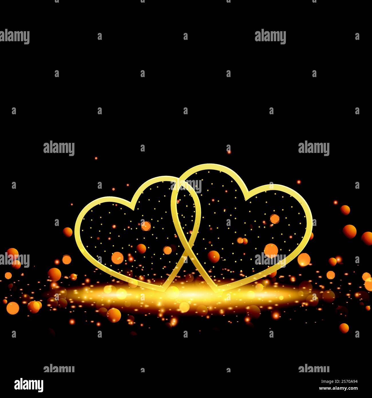 beautiful golden hearts on sparkles background Stock Vector Image & Art ...