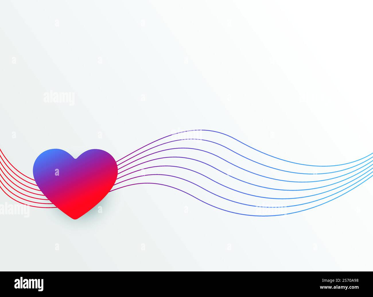 colorful heart with wavy lines valentine’s day background Stock Vector ...