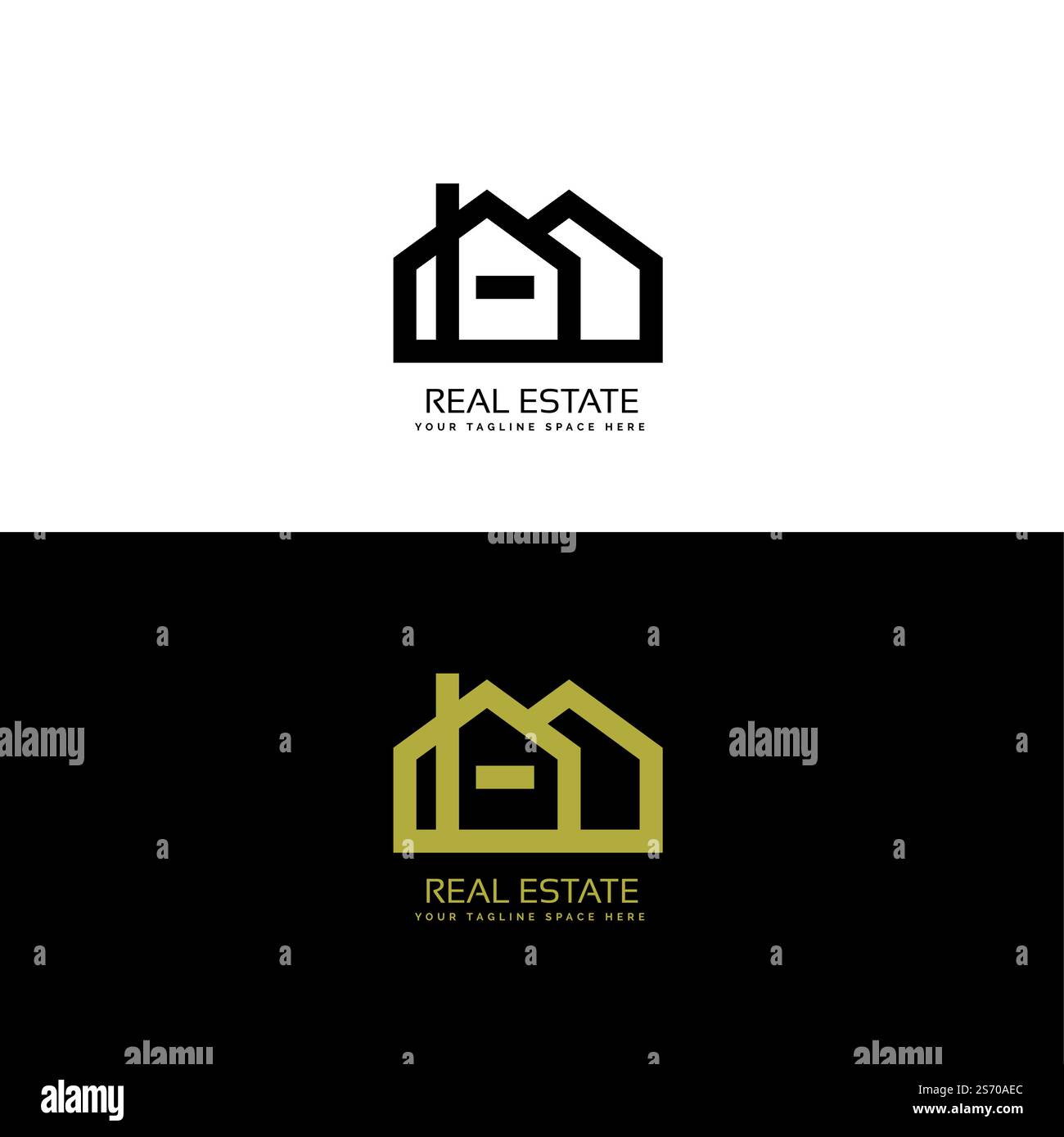 clean line style real estate logo design concept Stock Vector Image ...