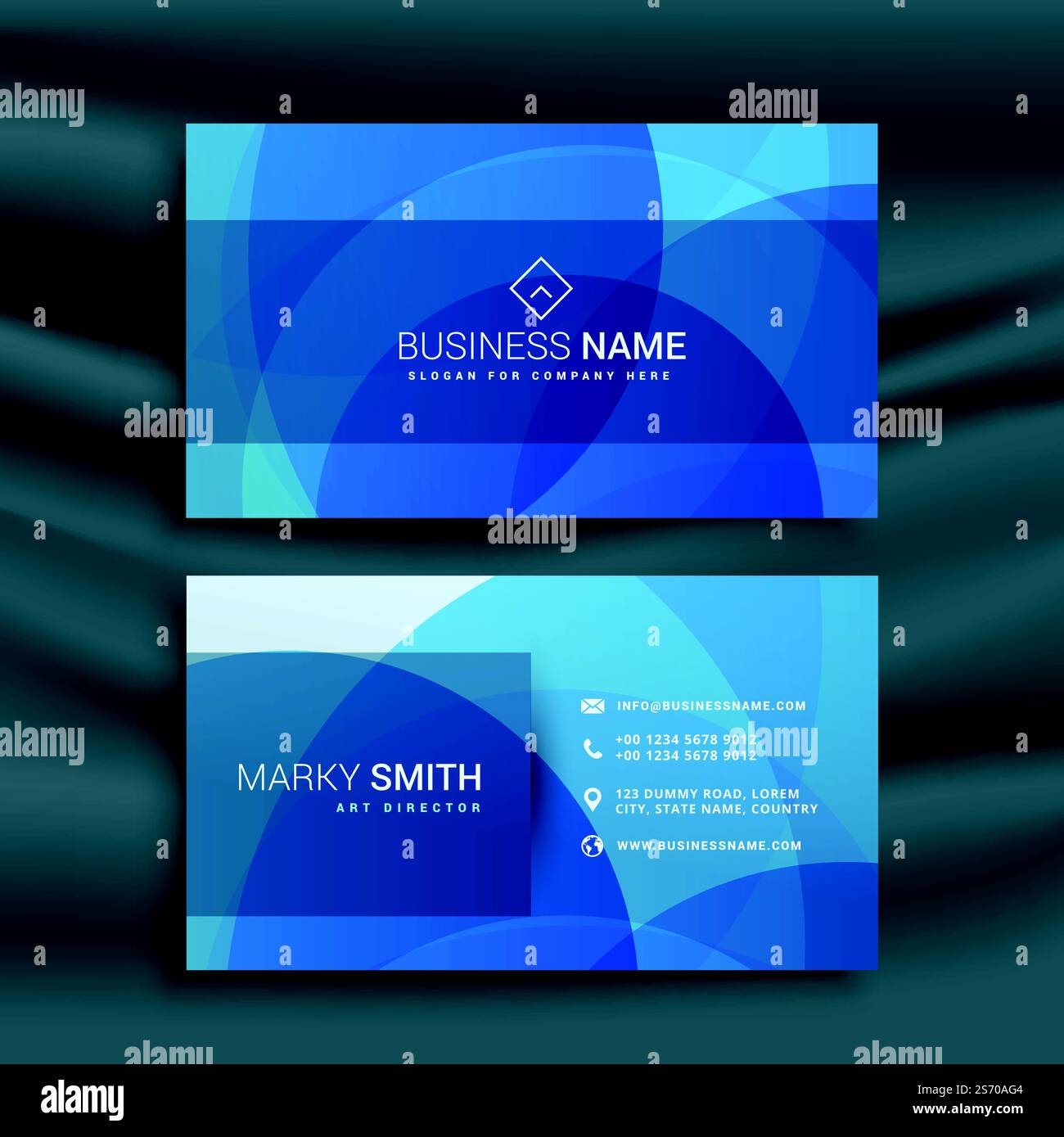 modern abstract blue busienss card design Stock Vector Image & Art - Alamy