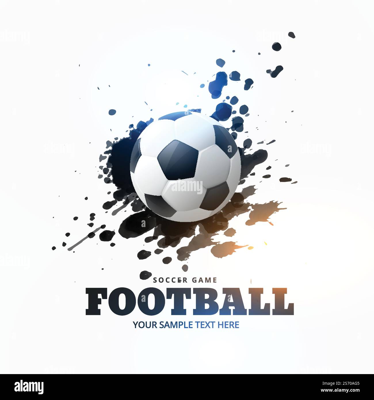 football placed on ink splash background Stock Vector Image & Art - Alamy
