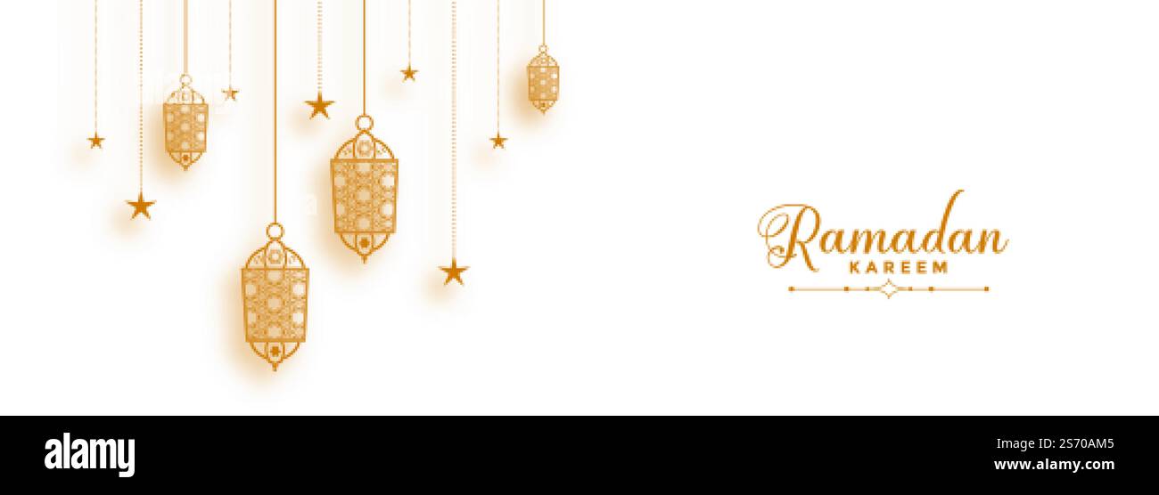 ramadan banner with decorative islamic lanterns Stock Vector Image ...