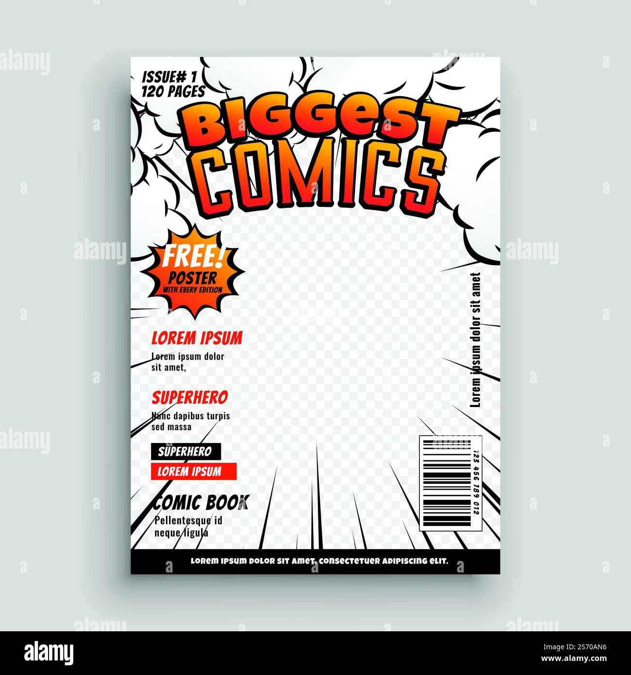 comic cover template design layout Stock Vector Image & Art - Alamy