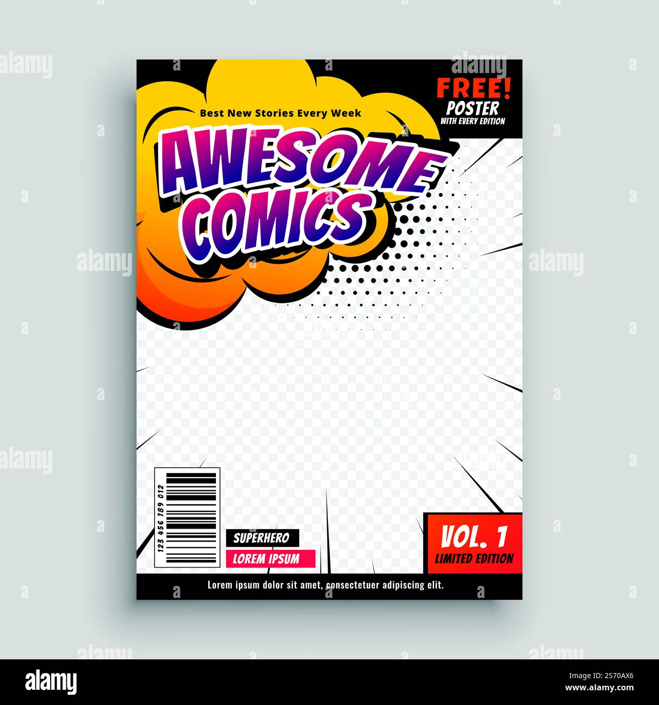 awesome comic book cover page design template Stock Vector Image & Art ...