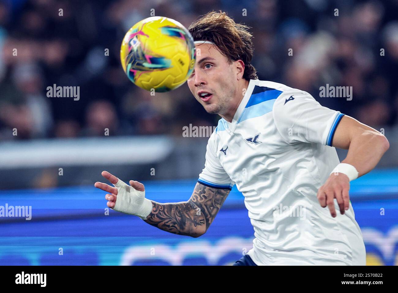 Rome, Italy. 10th Jan, 2025. Luca Pellegrini of Lazio seen in action during Italian football ...