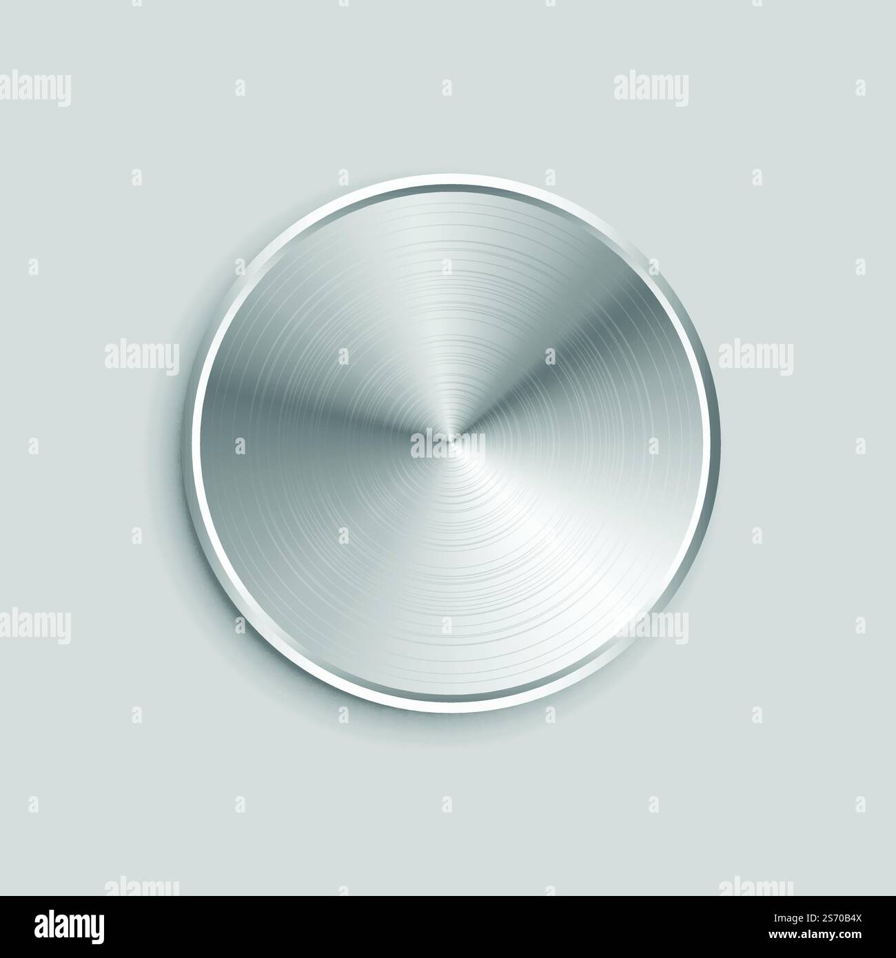 circular realistic metal button with brushed steel surface Stock Vector ...