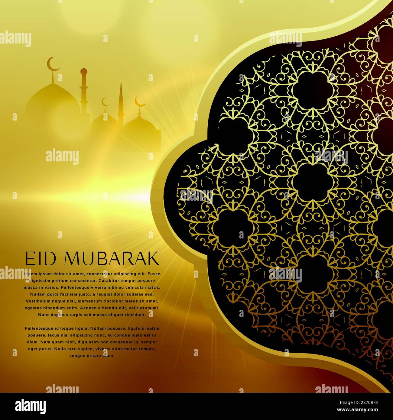 awesome eid festival background with islamic pattern design Stock ...
