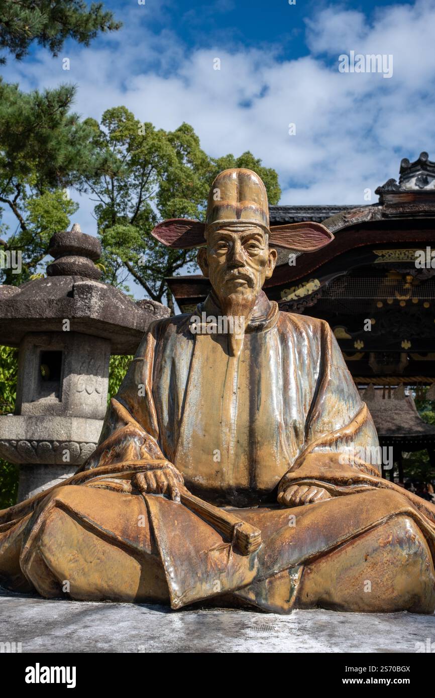 Statue of Toyotomi Hideyoshi at the Toyokuni Shrine Kyoto Japan Stock ...