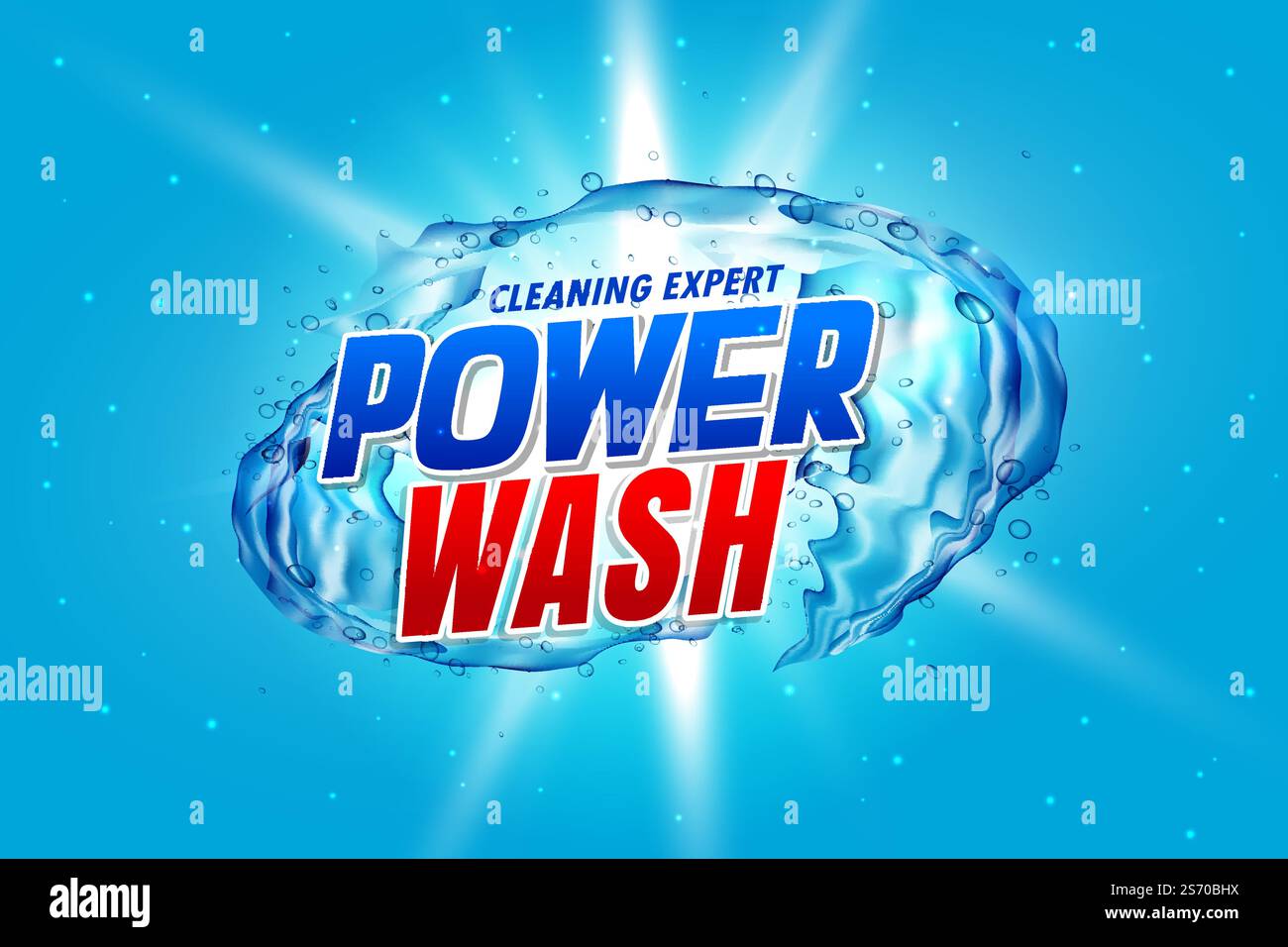 power wash detergent packaging concept with water splash Stock Vector ...